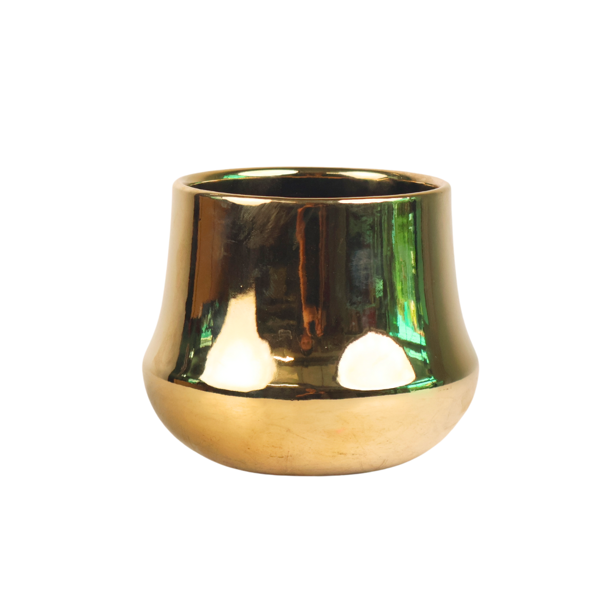 Round Gold Ceramic Pot | JM Flower