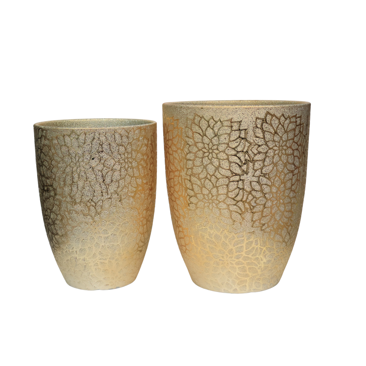 Gold Embossed Ceramic Pot | JM Flower