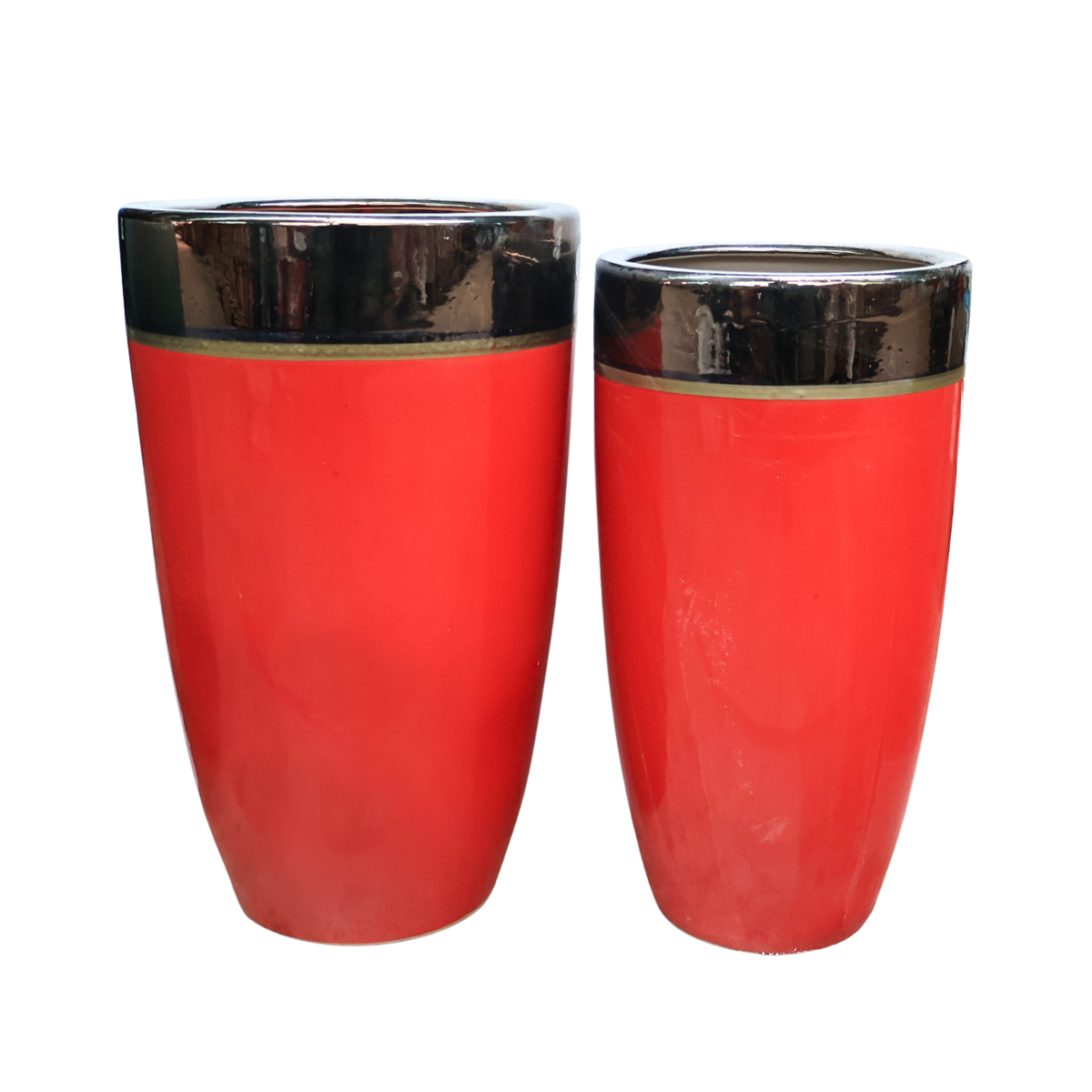 Modern Red Ceramic Floor Pot | JM Flower