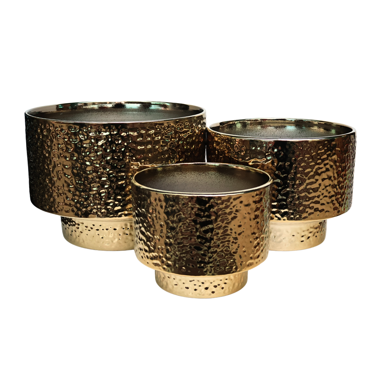Hammered Gold Ceramic Pot | JM Flower