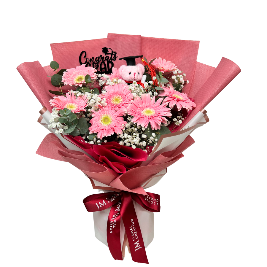Sparkling Scholar (8 Gerberas) - Flower Bouquet